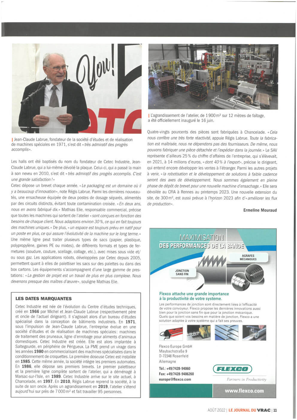 Le Journal du VRAC - CETEC : L'expert des machines spéciales a fêté ses ...